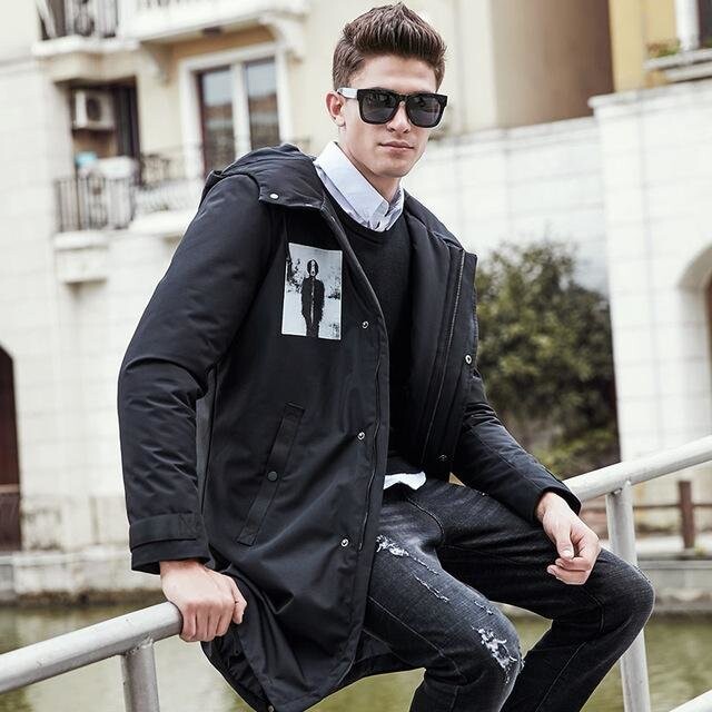 Thick winter down jacket men brand clothing long Warm down coat men ...