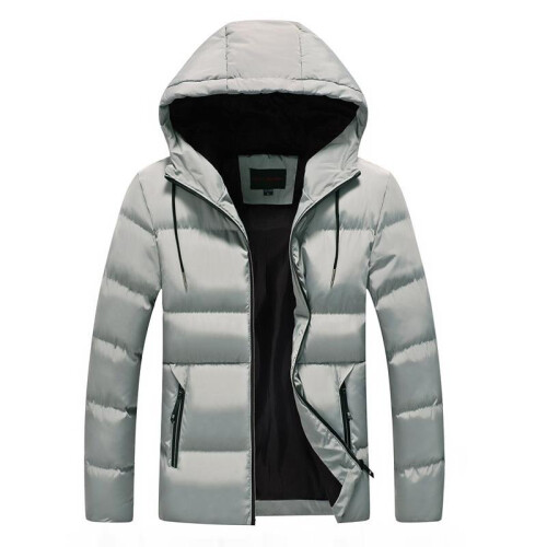 2017 Autumn Winter Parka Men Jacket Outerwear Hood Padded Quilted Warm ...