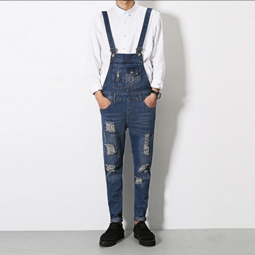 Summer New Suspenders Hole Jeans Slim Spaghetti Strap Jumpsuit Skinny ...