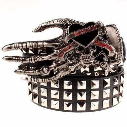 Full big rivet belt skull ghost hand god\'s metal buckle belts devil ...