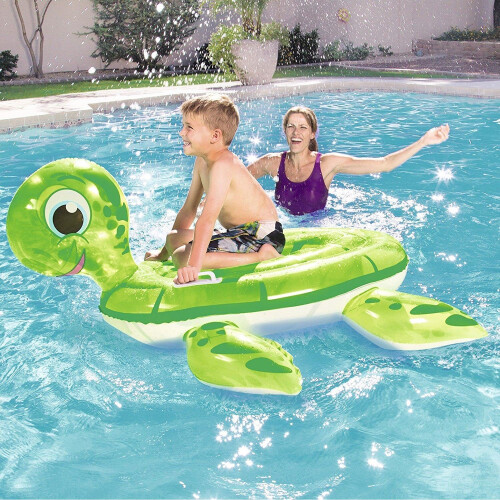 Childrens Inflatable Turtle Ride On Beach Toy Swimming Pool Float ...