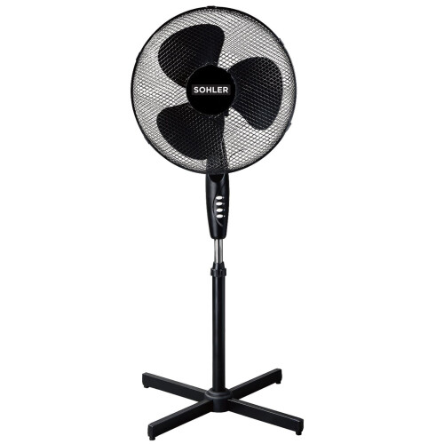 Sohler Black 16" Three-Speed Standing Oscillating Pedestal Fan on OnBuy