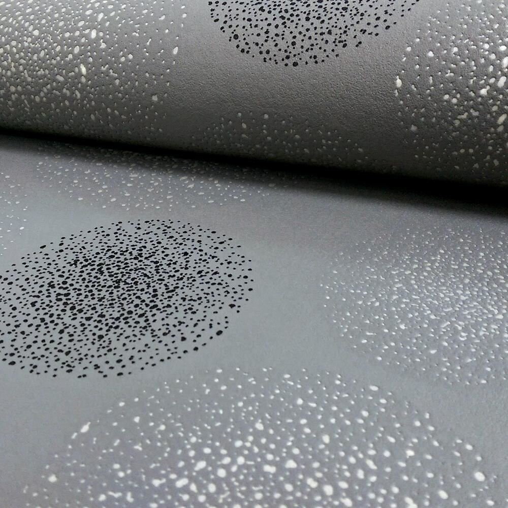 AS Creation Circle Spot Pattern Wallpaper Plain Metallic Embossed ...