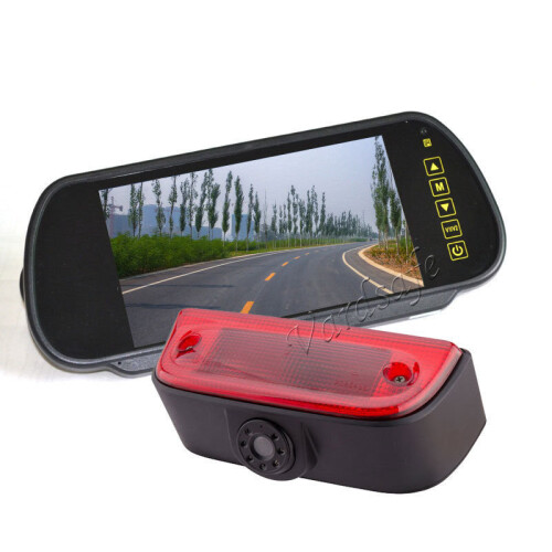 Vardsafe Brake Light Reverse Backup Camera + Rear View Mirror Monitor ...