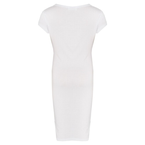 (11-12 Years, White) Girls Midi Dress Kids 100% Polyester Plain Bodycon ...