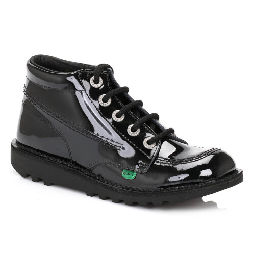 Kickers Kick Hi W Core Black Patent Boots on OnBuy