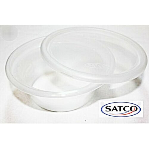 50 PCS SATCO 8 OZ PLASTIC ROUND FOOD CONTAINERS LID RESTAURANT TAKEAWAY ...