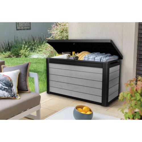 Keter Outdoor Storage Box Denali Duotech 380L Anthracite Garden Cabinet ...