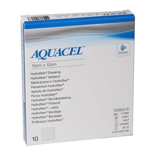 Aquacel Hydrofiber Dressing 10cm x 10cm x10 (Ulcers, Post-Op, Burns) on ...