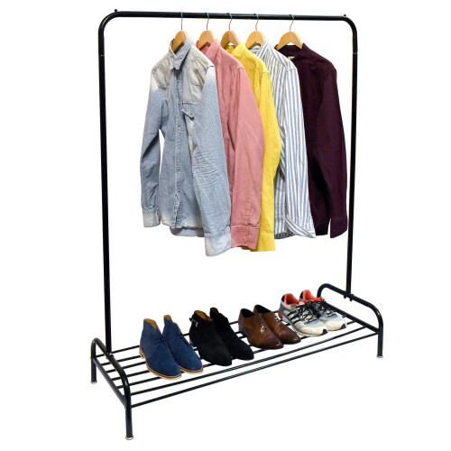 Vinsani® Heavy Duty Metal Clothes Rail Stand with Single Hanging Rail ...