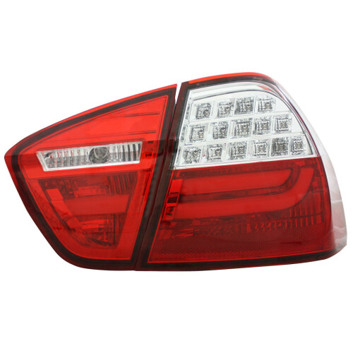 Back Rear Tail Lights For BMW E90 Saloon 05-08 In Red-Clear LED ...