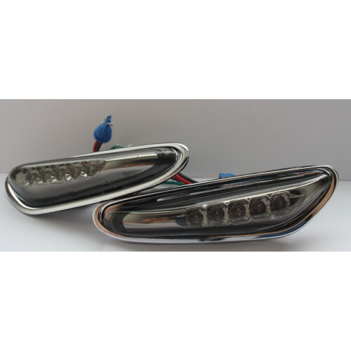 Pair LED Side Repeaters Indicator Part Smoke For BMW E46 Sedan Saloon ...