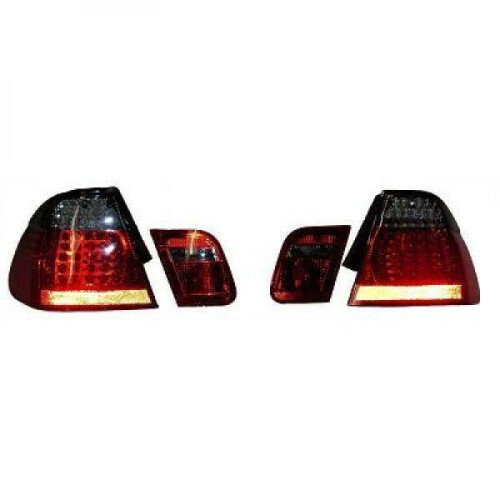Back Rear Tail Lights Pair Set LED Clear Red Black BMW E46 Saloon 01-05 ...