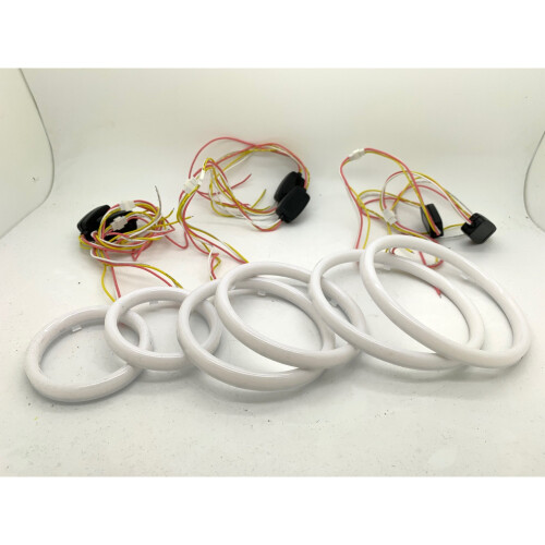 LED Headlight Rings Halo Angel Eyes White + Amber Indicator DRL ...