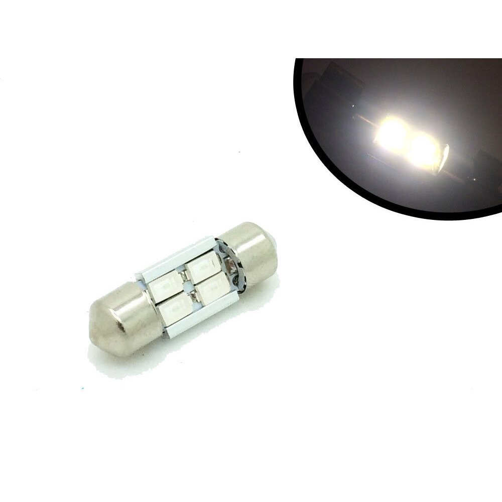 4 LED Interior Festoon 31mm C5W 269 Bulb Blue Red White Green Disco ...