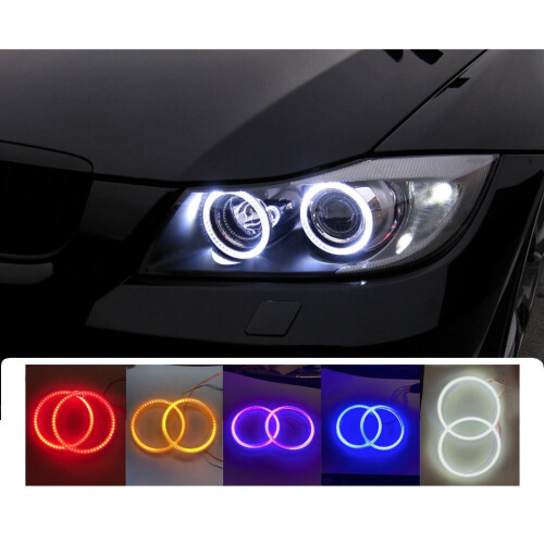 COB LED Headlight Rings Halo Angel Eyes Xenon Universal High Power ...
