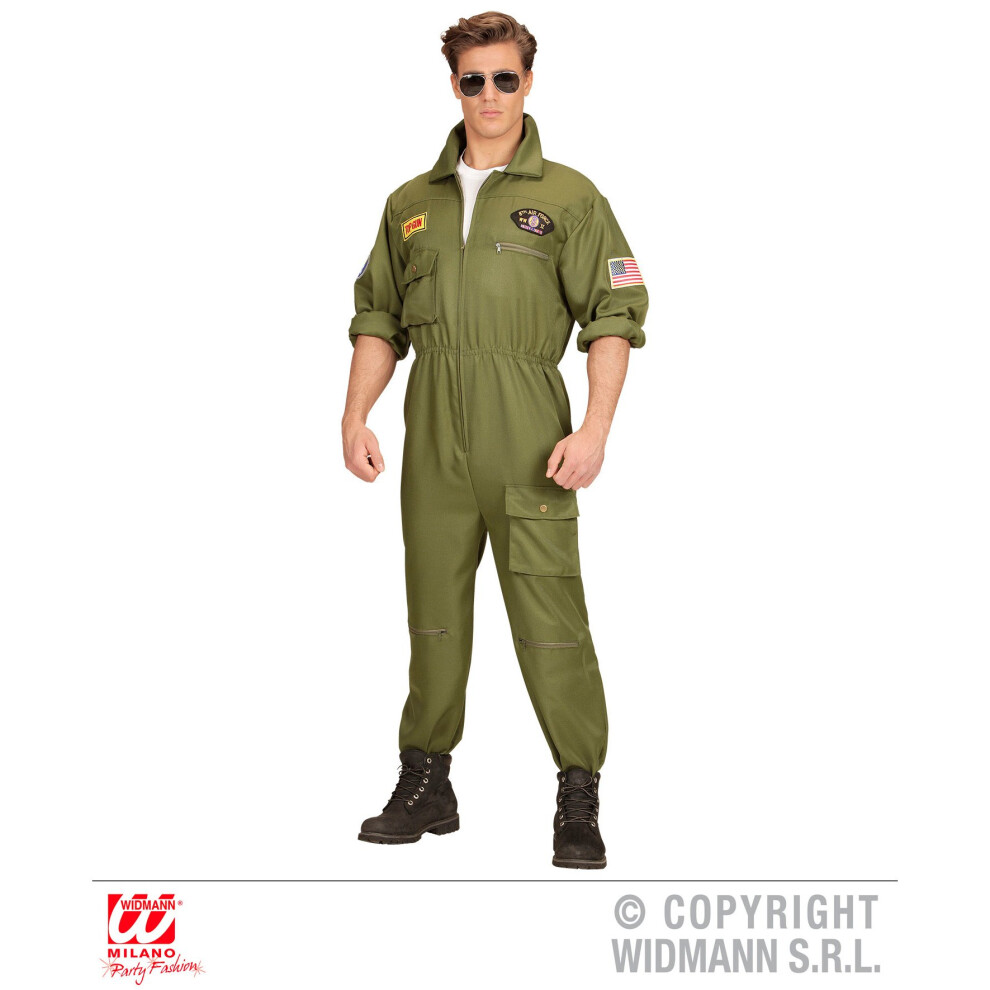 Mens Fighter Jet Pilot Costume - Medium on OnBuy