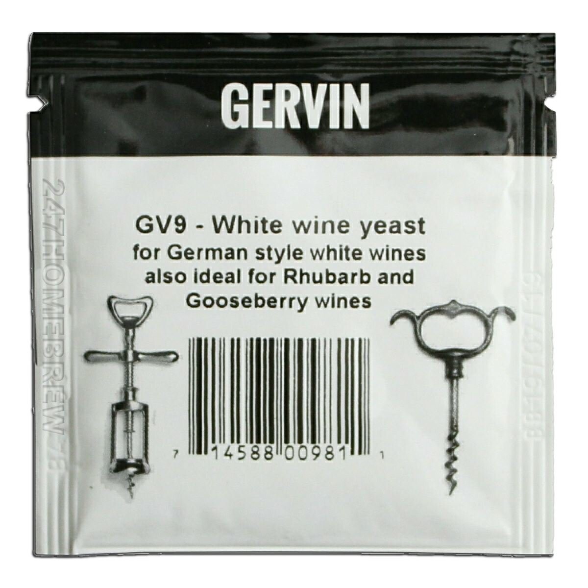 Gervin GV9 Wine Yeast 5g Sachet - Aromatic / Fruity / German Style ...