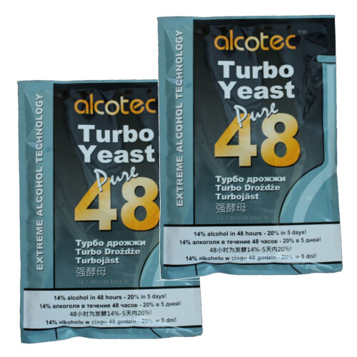 2x Alcotec 48 Pure Turbo Super Yeast Packets High Alcohol 20% Homebrew Vodka on OnBuy