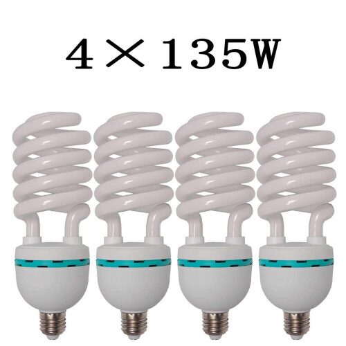 4 Continuous Photo Daylight White E27 Lighting Lamp Bulbs 135W 5500k ...