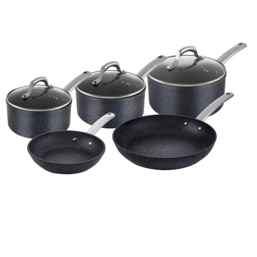 Tower TruStone 5-Piece Pan Set, 16, 18 & 20cm Saucepans with Lids & 20 ...