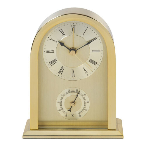 WILLIAM WIDDOP Arched Mantel Clock Gold Aluminium Case on OnBuy