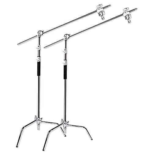 2 Packs Heavy Duty 3m Solid Boom Arm C Stand with Turtle Base Studio ...