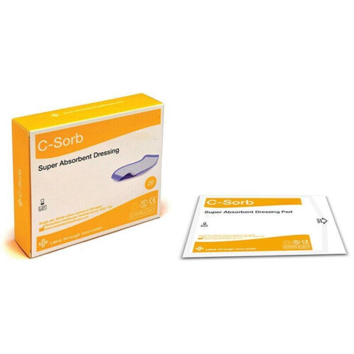 C-Sorb 206120 Super Absorbent Exudate Management Dressing 10cm x 20cm x ...