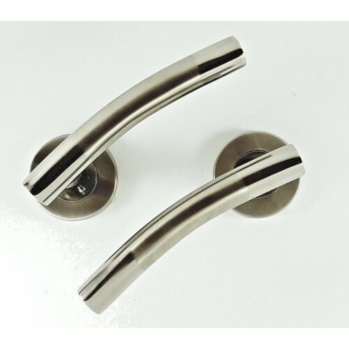 Interior Stainless Steel Arched Door Handles Set Lever on Rose Pulls ...