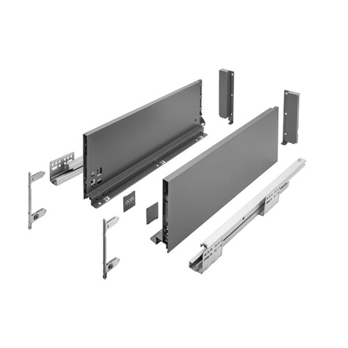 Drawer Runners Box Set AXIS PRO H167 450mm Soft Close Anthracite on OnBuy