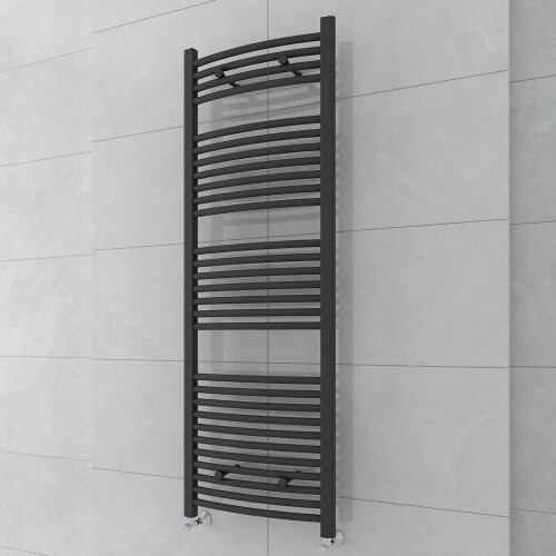 Fjord 1500 x 500mm Curved Grey Towel Radiator on OnBuy