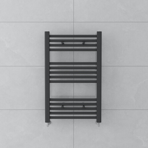 Bergen 800 x 500mm Straight Grey Towel Radiator on OnBuy