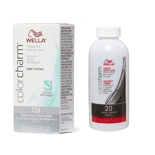 (T28+Developer (vol.20)) Wella Colour Charm Liquid Colour Toner 42ml on ...