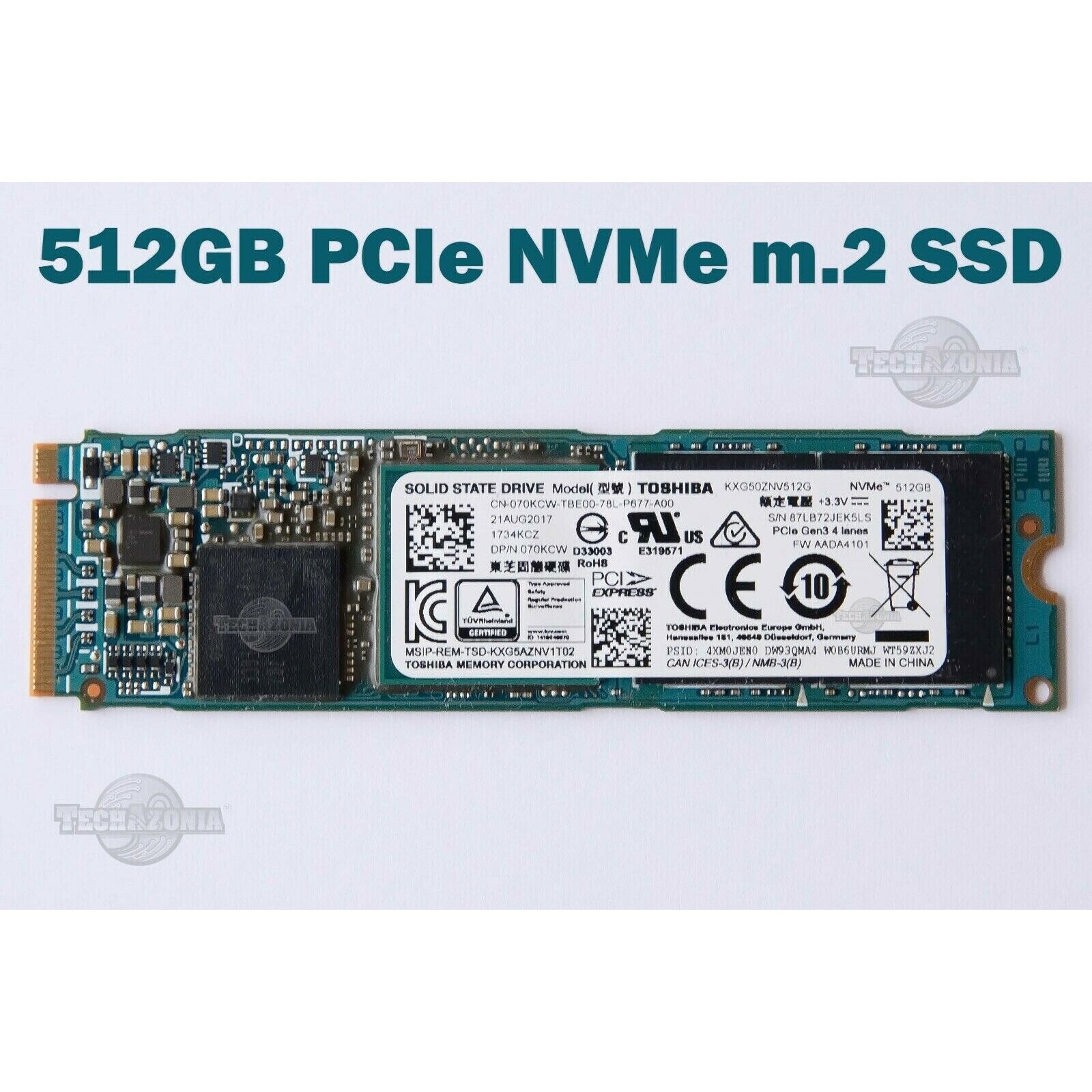 512GB XG5 Toshiba SSD M.2 2280 NVMe PCIe 3.0 x4 KXG50ZNV512G Laptop on ...