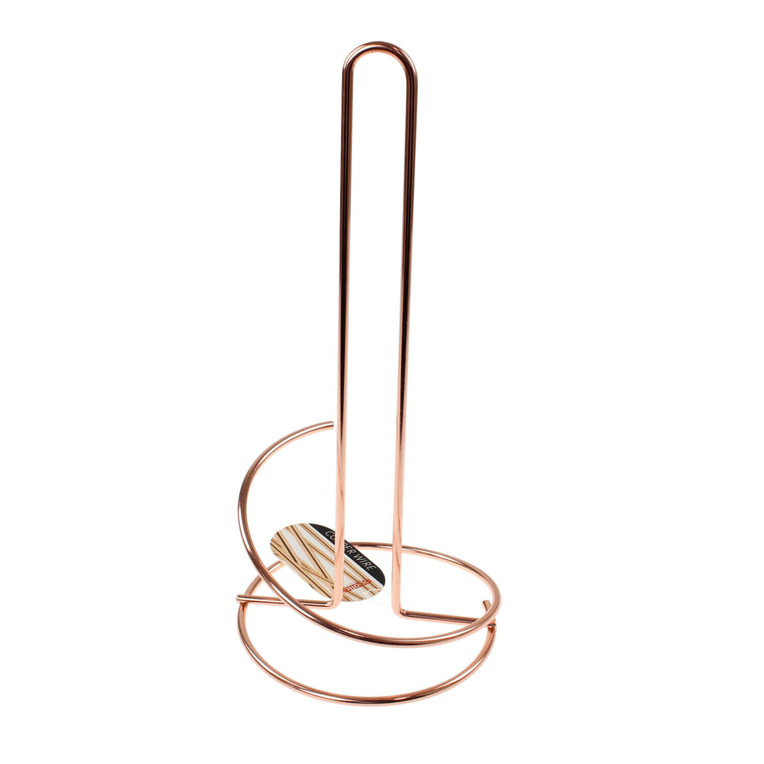 Copper Kitchen Paper Towel Roll Pole Holder Deluxe Storage Stand Rack ...