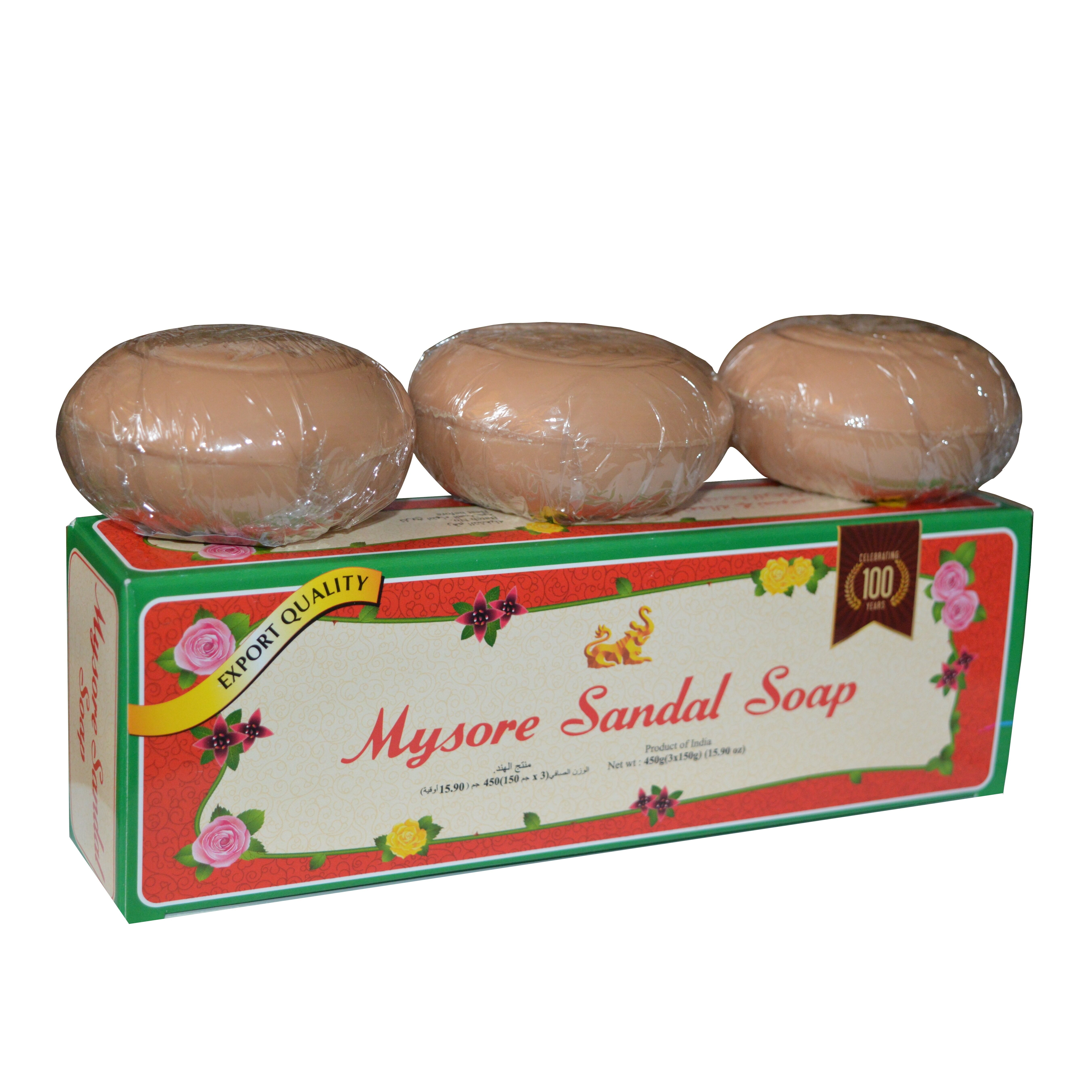Mysore Sandal / Sandalwood Oil Soap 450g (150g x 3 in 1 Gift Pack) on OnBuy