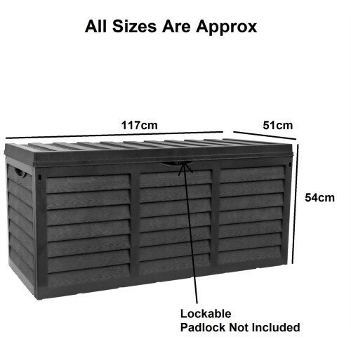 Gr8 Garden Black 320L Outdoor Storage Box | Plastic Garden Utility ...