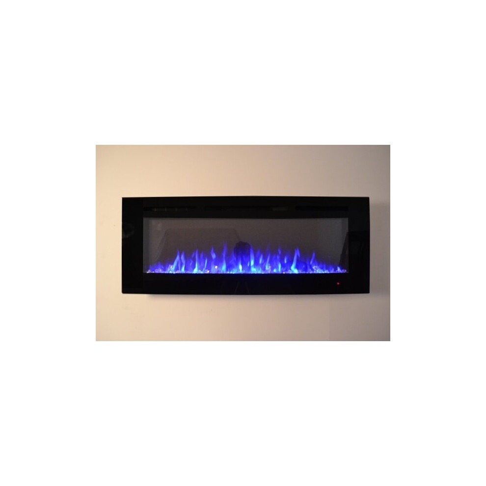 NEW PREMIUM PRODUCT 50inch Black Wall Mounted Electric Fire with 3 ...