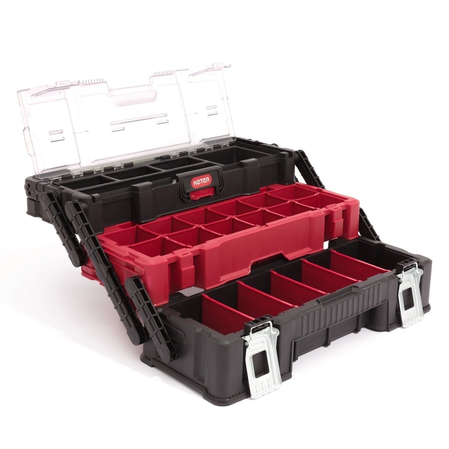 Heavy Duty Box organizer Keter TRIO Cantilever 3 levels of tools on OnBuy