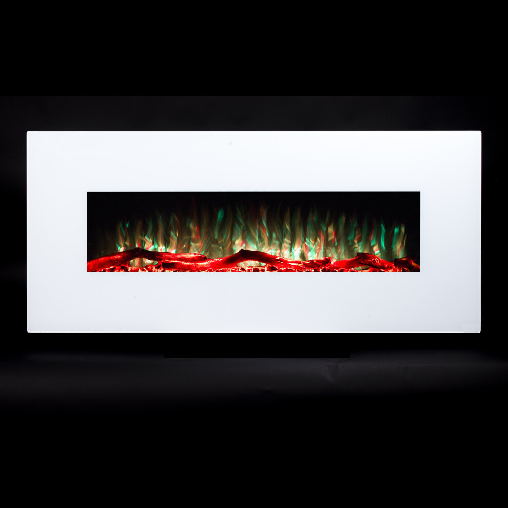 PREMIUM PRODUCT 50inch White Wall Mounted Electric Fire with 10 colour ...