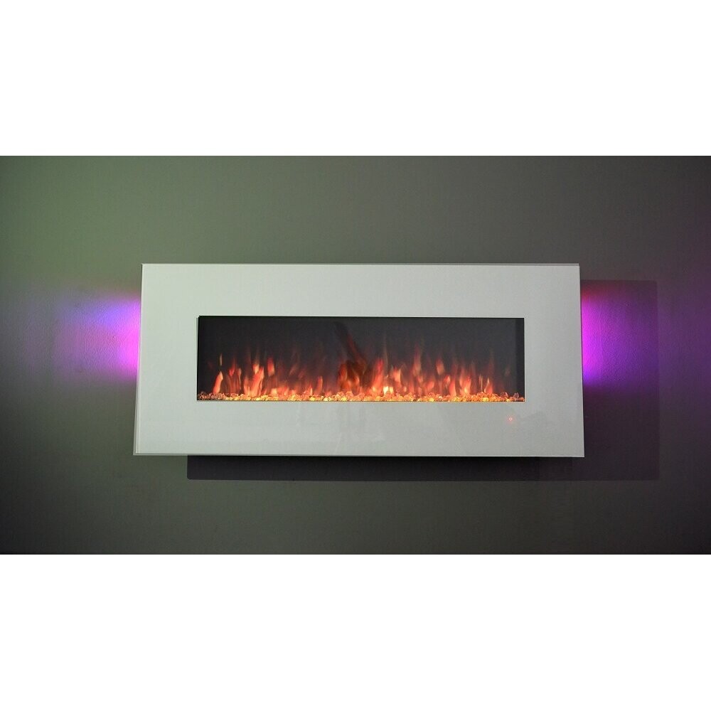 PREMIUM PRODUCT 50inch White Wall Mounted Electric Fire with 10 colour ...