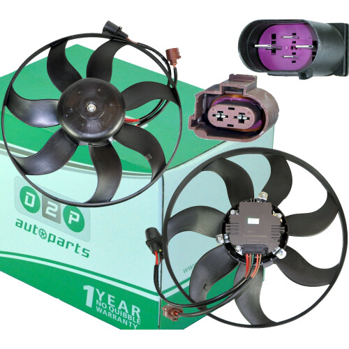 RADIATOR COOLING FAN + MOTOR VW CADDY MK3 GOLF MK5 MK6 JETTA MK3 PASSAT ...