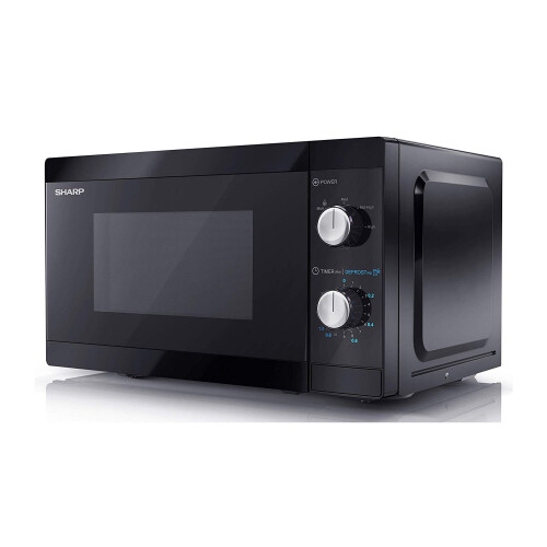 Sharp YC-MS01U-B Black 20L Microwave, 800W, Defrost Settings, 5 Power ...