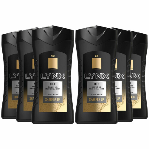 6pk Lynx Gold Sharpen Up Shower Gel & Body Wash - 6 x 250ml on OnBuy
