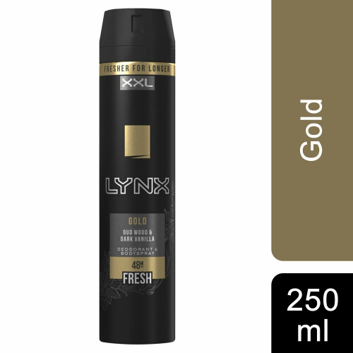 Lynx XXL 48H Fresh Deodorant Body Spray, Gold, 6 Pack, 250ml on OnBuy