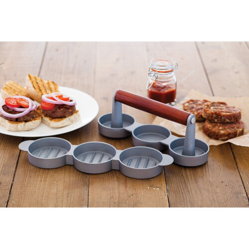 Triple Mini Burger Press Hamburger Maker Non Stick Aluminium Beef Patty ...