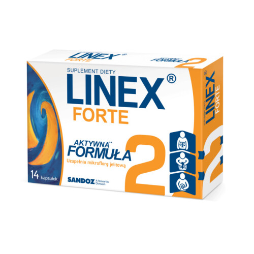 LINEX Forte 14 caps Antybiotykoterapia Wspomaganie Mikroflory ...