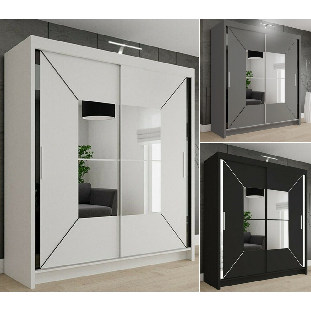 Nicole Double Mirror Sliding Door Wardrobe