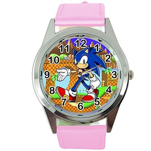 Quartz Watch Pink Leather Band for Sonic The Hedgehog Fans on OnBuy