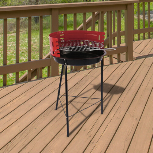 14" Kingfisher Portable Round Barbecue | Steel Charcoal BBQ on OnBuy